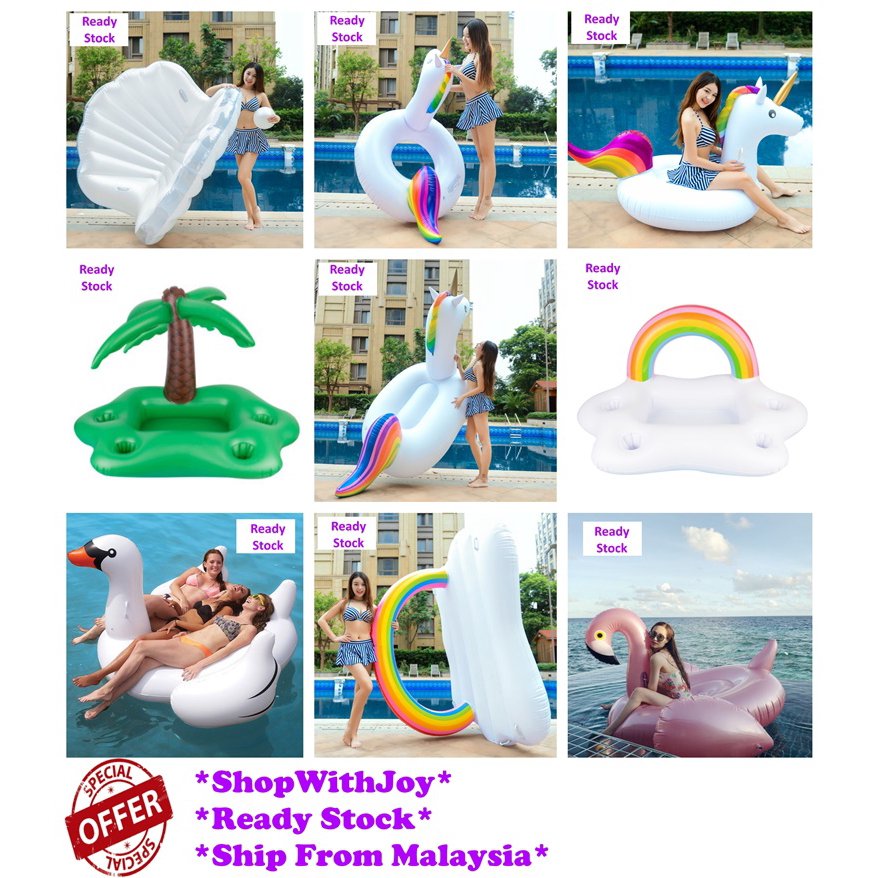 Inflatable Giant Rainbow Unicorn Float Flamingo Flying Horse Pool Cloud Floating Lounge Bed ...
