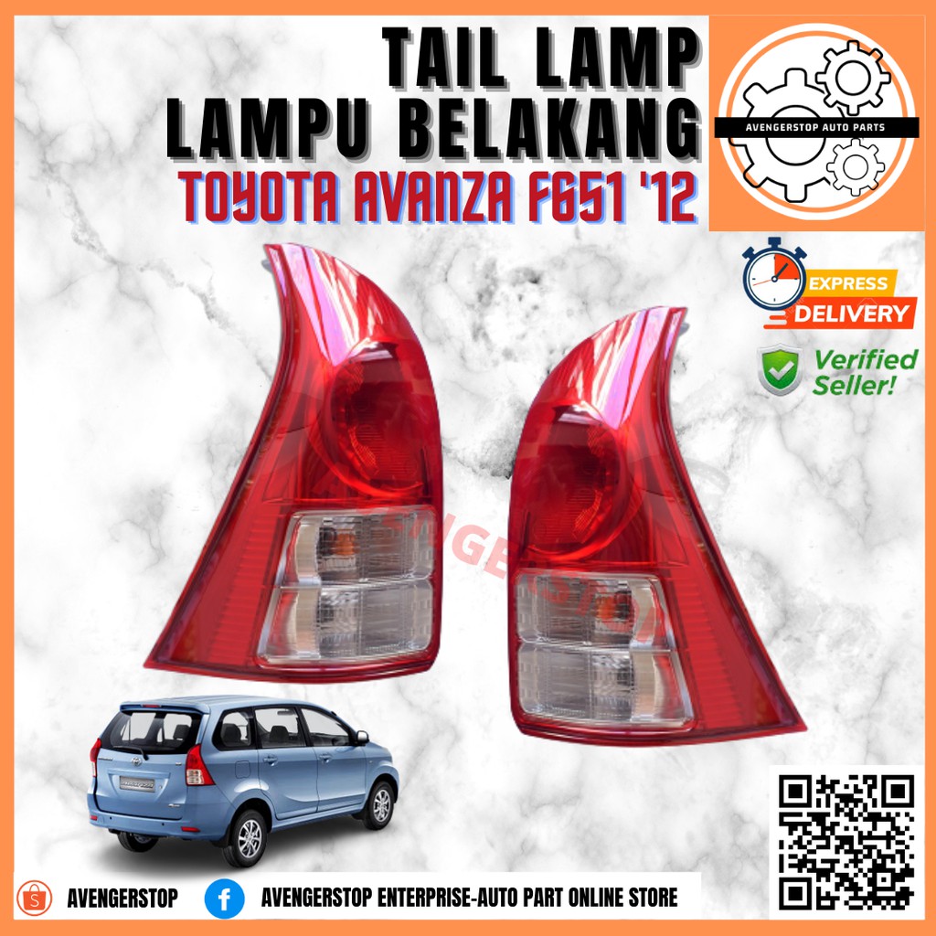 TOYOTA AVANZA F651 F652 2012 TAIL LAMP LAMPU BELAKANG LIGHT NEW HIGH ...