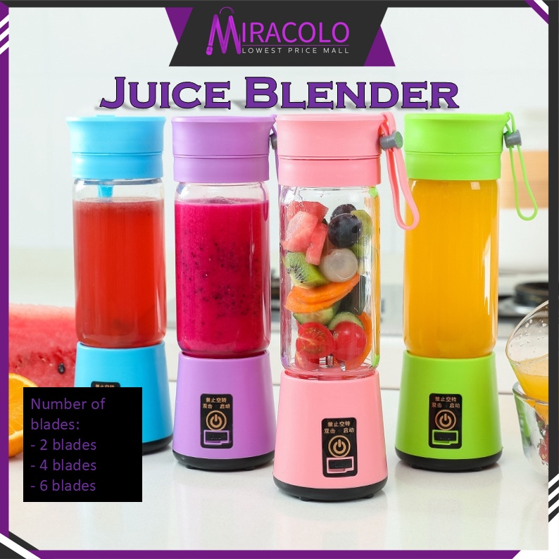 MIRA USB Portable Electric Fruit Juicer Cup Bottle Mixer Rechargeable ...