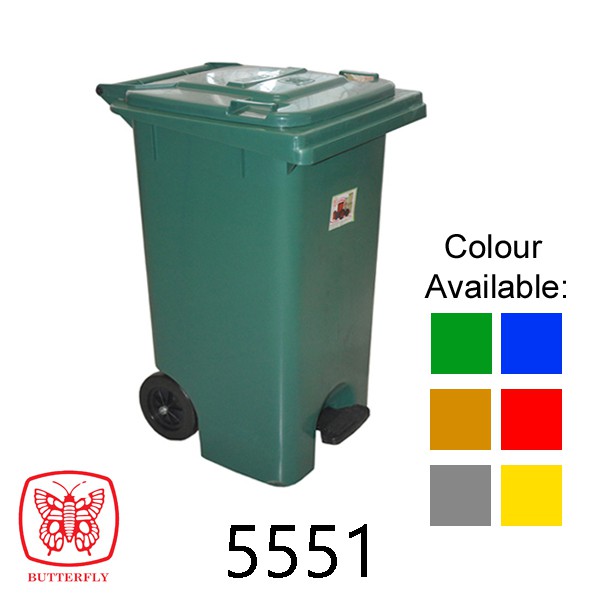 120 Liter Plastic Dustbin with Padel 120L Recycle Bin Waste Bin ...