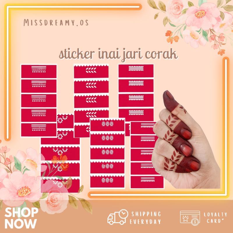 (NEW) STICKER INAI CELUP DIY STICKER INAI JARI STICKER HENNA MURAH ...