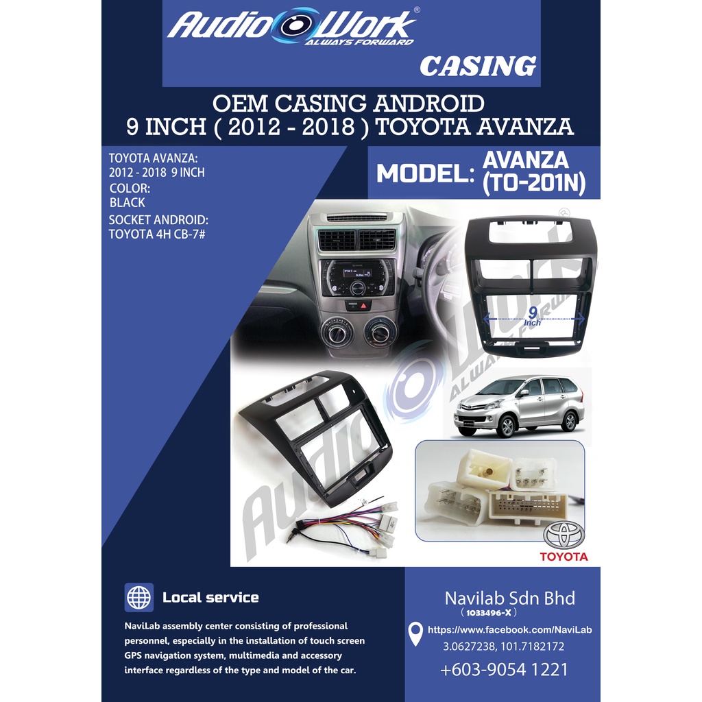 Toyota Avanza 2012-2018 9 Inch Android Player Casing (Black) Ready ...