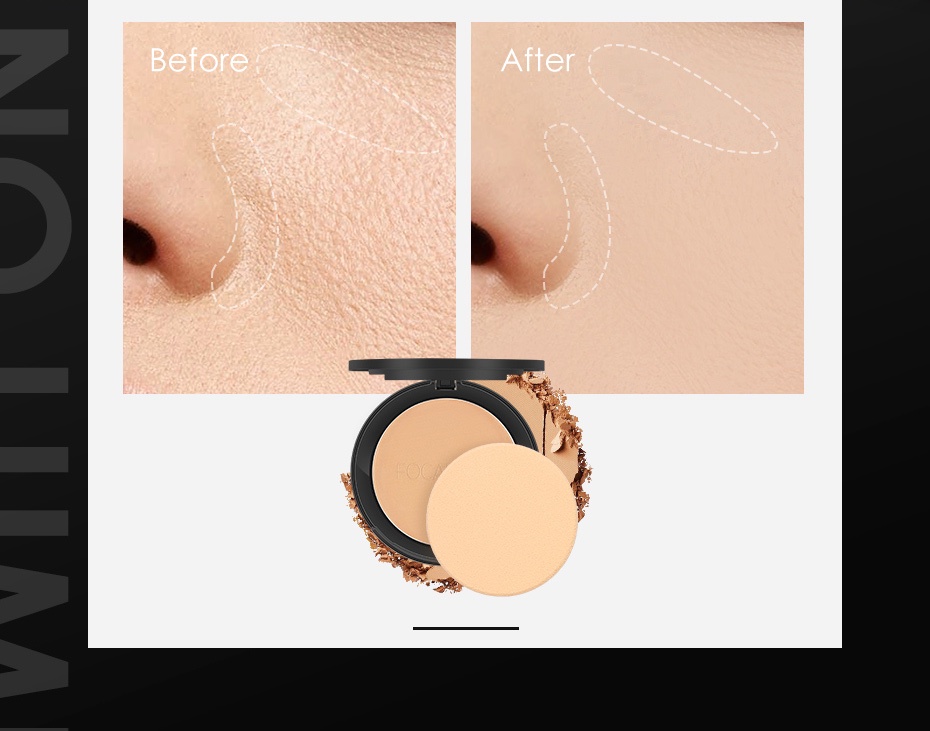 FOCALLURE Oil Control Pressed Powder Matte With Sponge & Mirror Setting ...