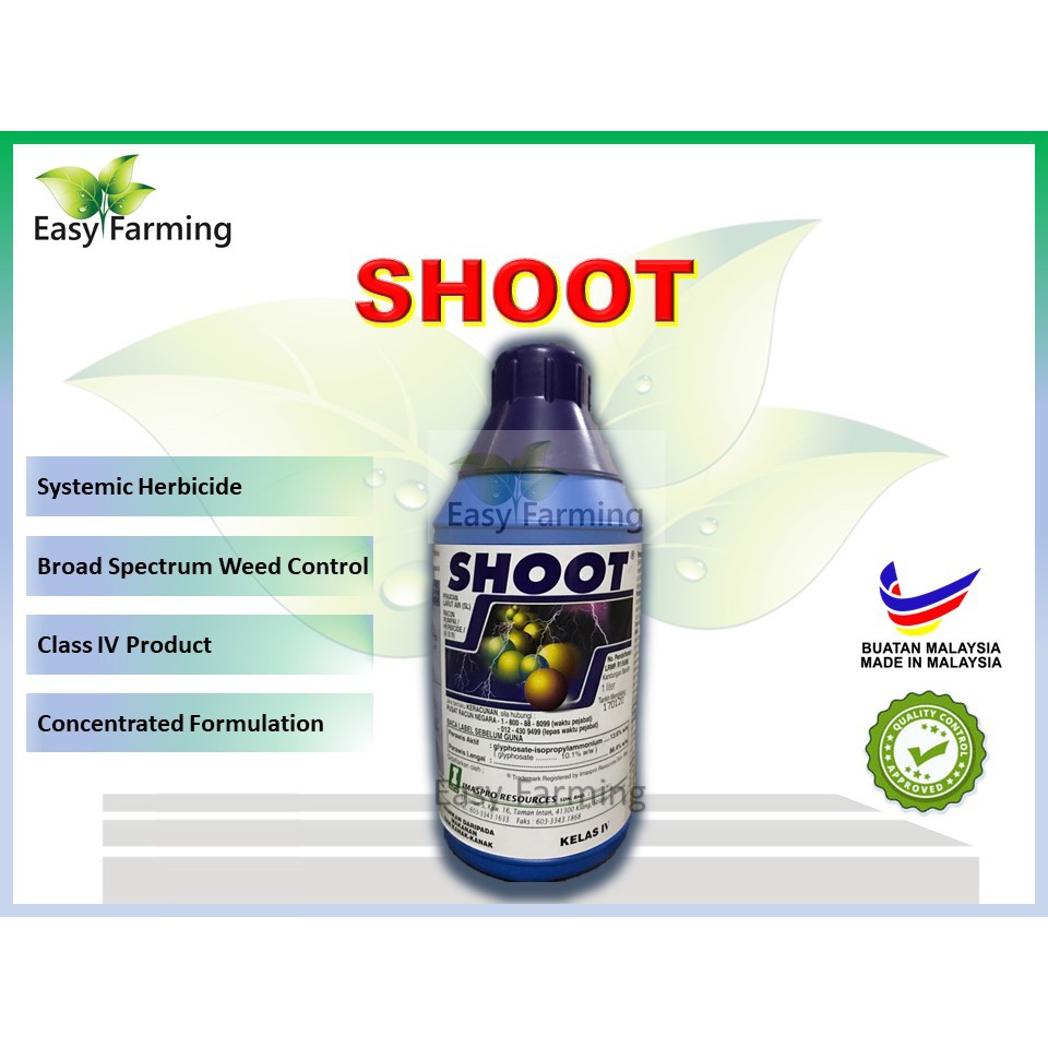 Shoot 1Lit/ Glyphosate/ General Weed Control/ Systemic Herbicide/ Racun ...