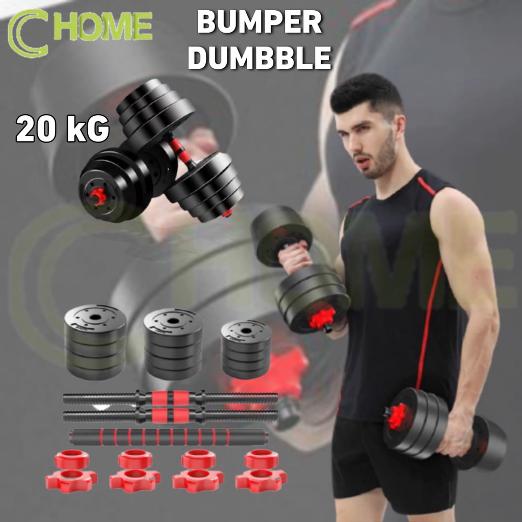 C HOME:-Bumper Plate Dumble Plate Dumbell & Adjustable Set Strength Gym ...