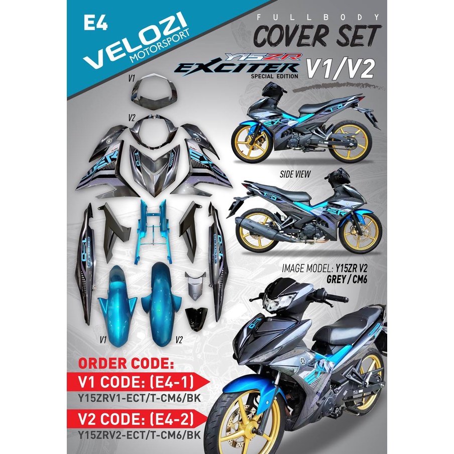 YAMAHA BODYSET Y15 Ysuku Y15zr V1 V2 EXCITER 2021 SPECIAL EDITION GREY STRIPE TANAM CLEAR - OEM ...
