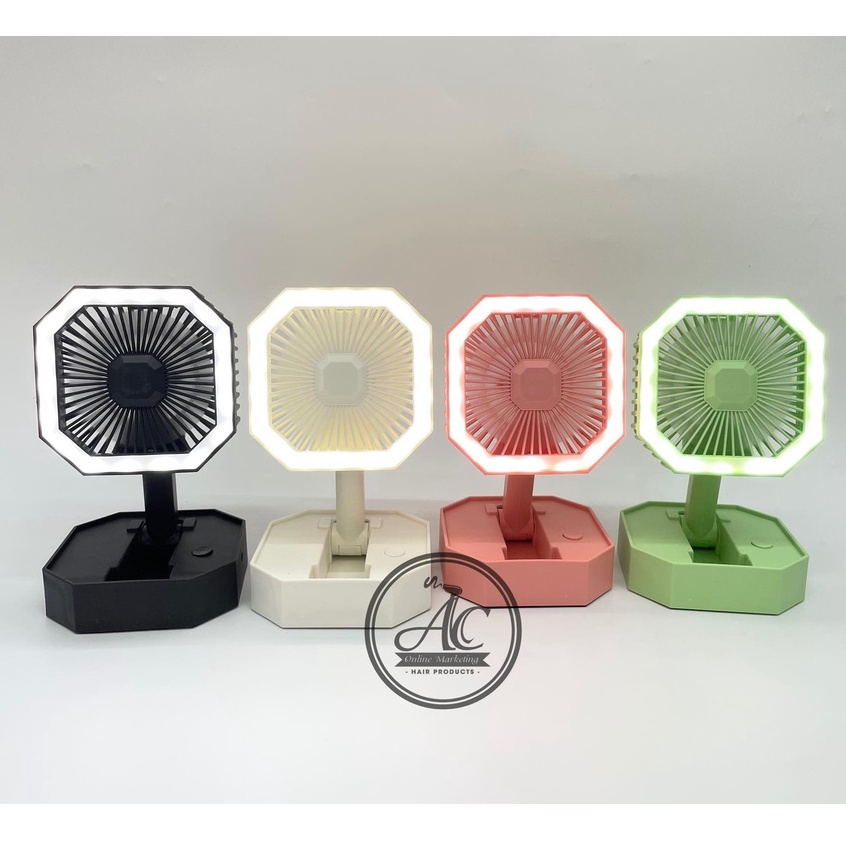 Multifunction Table Fan With led Light Lamp Foldable Retractable Desk ...