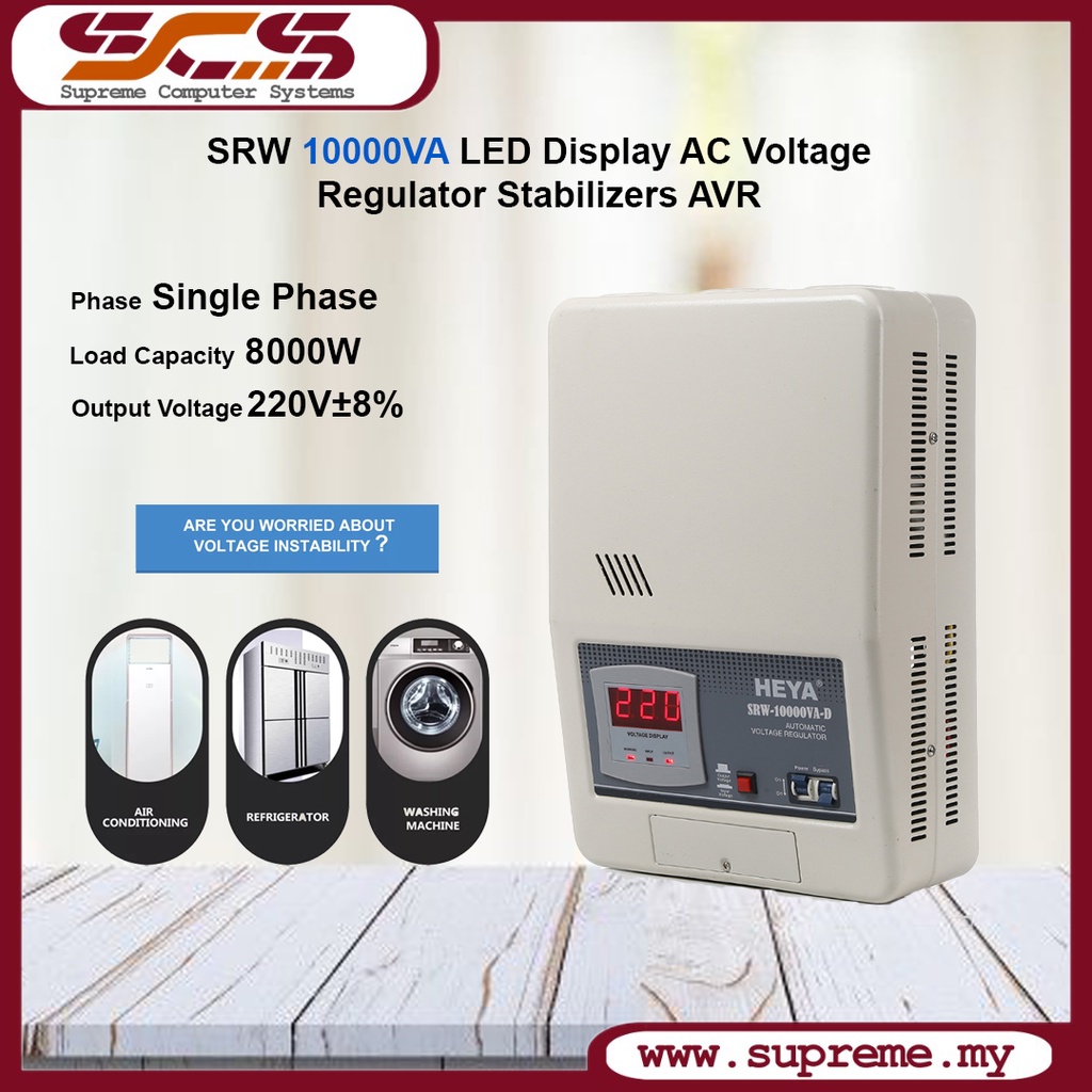 10KVA Wall Mounted Full Automatic AC Voltage Regulator/ AVR With LED ...