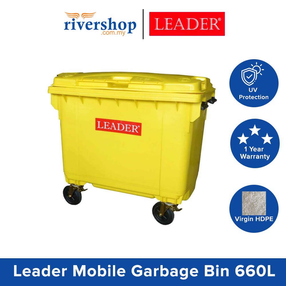 LEADER 660Litres Mobile Garbage Bin/ 4 Wheel Dustbin/ Heavy Duty Rubbis ...
