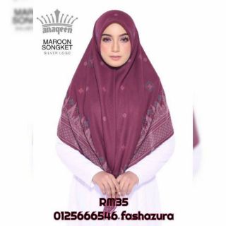 MAROON SONGKET SILVER LOGO ANAQEEN. | Shopee Malaysia