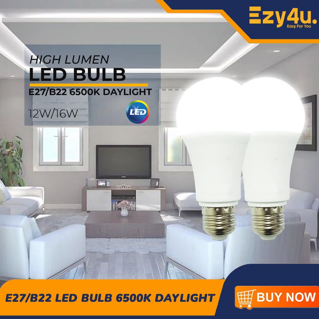 Led Bulb Ceiling Light Downlight Stick Mentol Lampu E27 B22 12W 16W ...