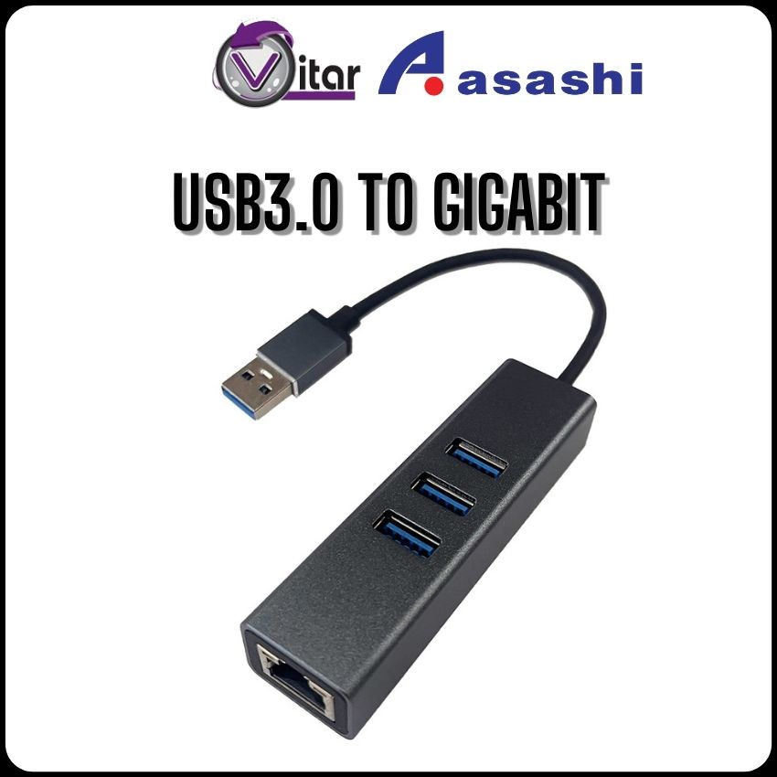 VITAR VT USB Hub to Ethernet Lan USB C to Lan Gigabit RJ45 Ethernet Network LAN ADAPTER WITH 3 ...