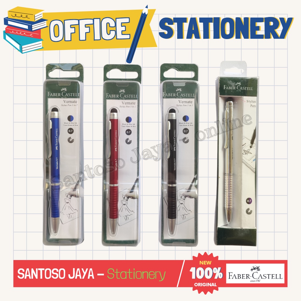 Faber CASTELL Vernate Ballpoint Stylus Pen 3 in 1 0.7mm | Shopee Malaysia