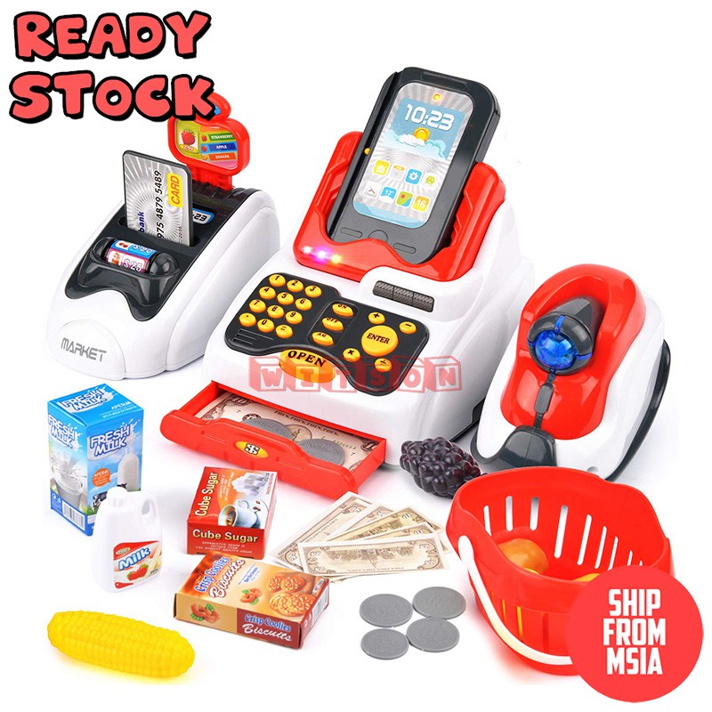 Kids children Supermarket Cash Register Cashier With sound & Light Play ...