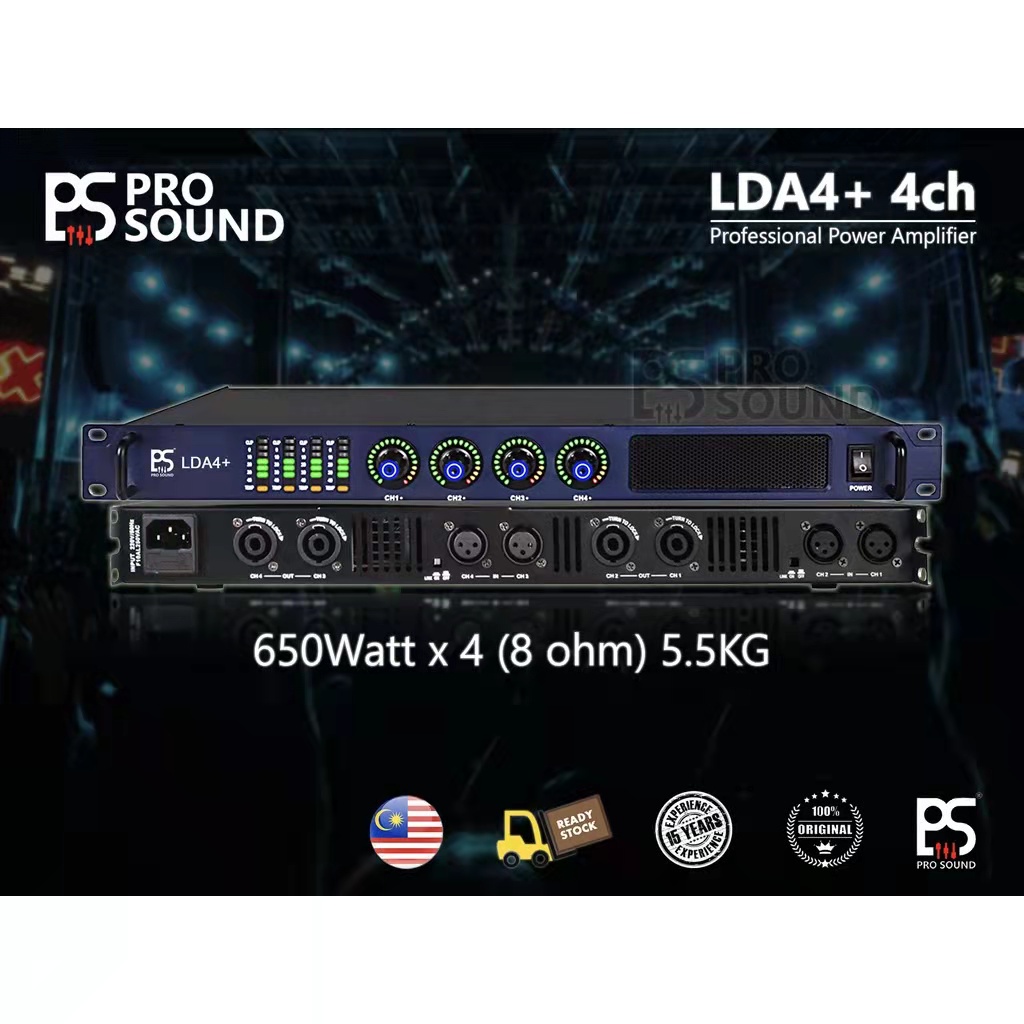 ( READY STOCK) PS Pro Sound LDA4+ Digital Power Amplifier 4ch 4x650Watt | Shopee Malaysia