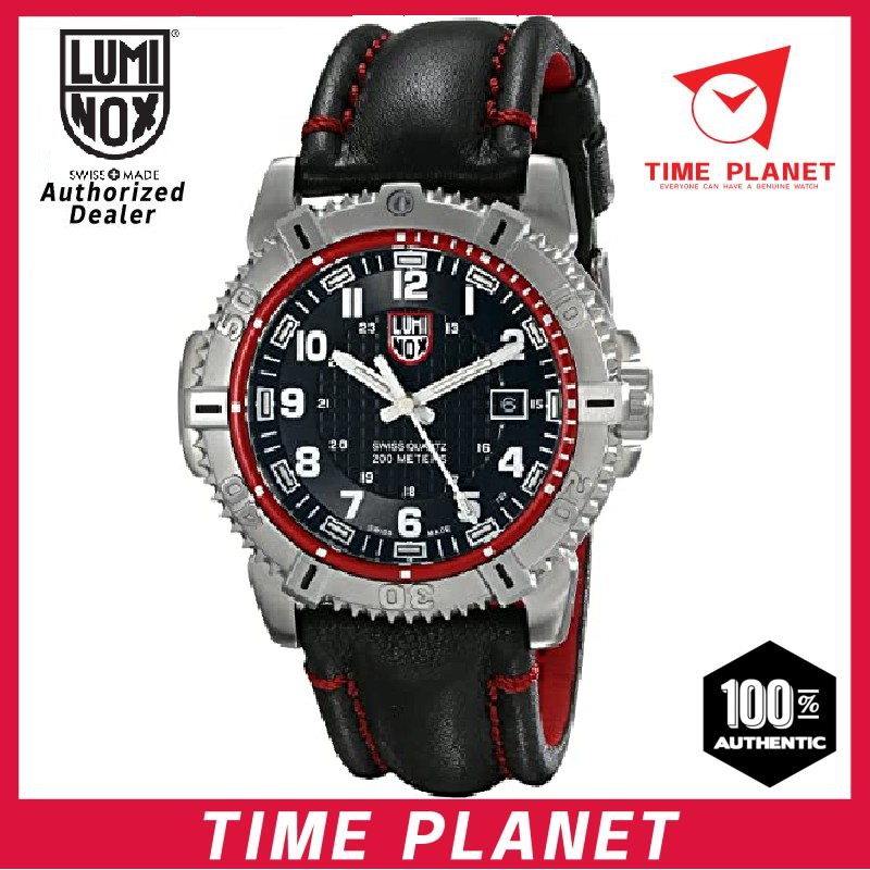 Luminox Mariner Black Red Leather Watch L6265 | Shopee Malaysia