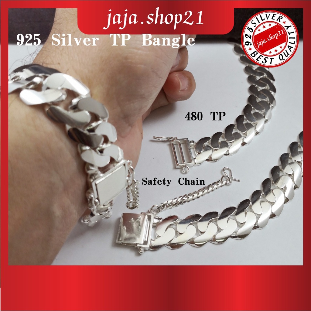 READY STOCK | Original 925 Silver Bracelet 480 TP Bangle For Men ...
