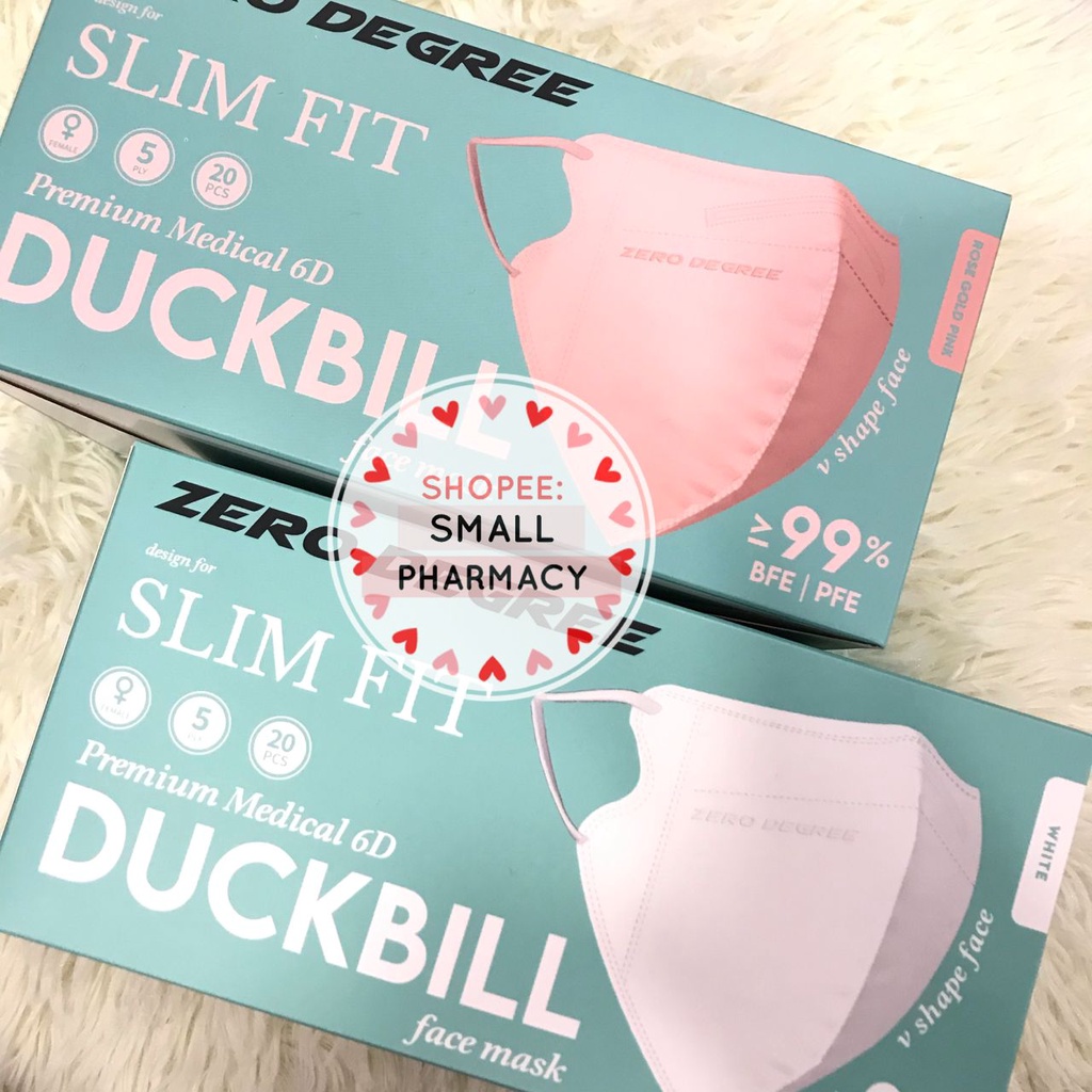 Zero Degree Slim Fit Premium Medical 6D DuckBill Face Mask 20s ( White ...