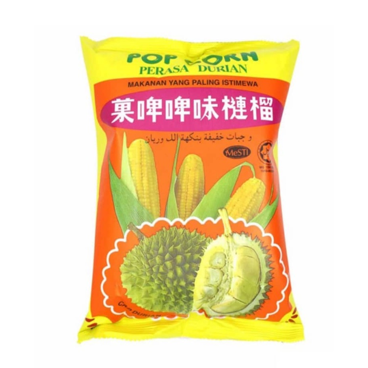 (Malaysia Flag) Local Childhood Snacks/Durian Pop Corn 15 g( Durian ...