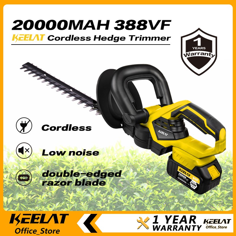KEELAT Cordless Shrub Hedge Trimmer Machine Garden Pruning Shear ...