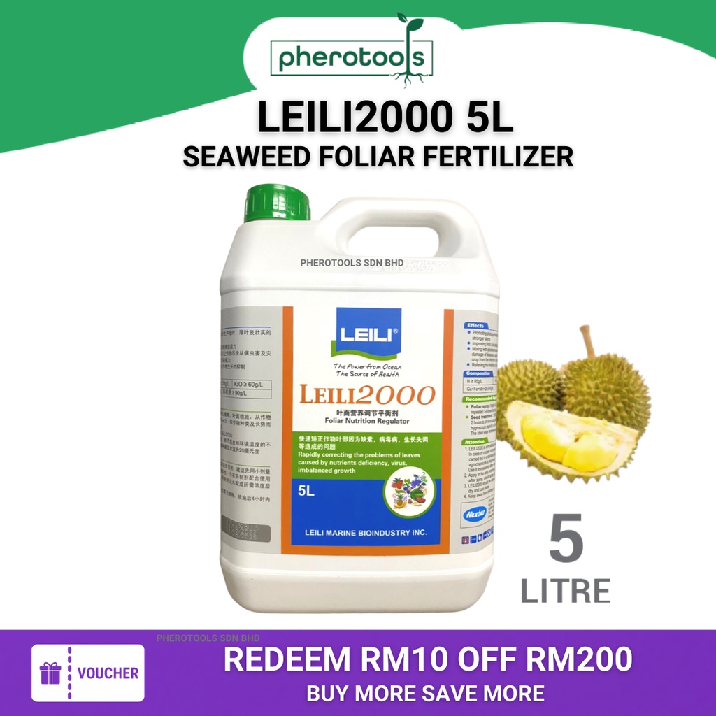 Pherotools LEILI 2000 5L Seaweed Fertilizer Foliar Baja Gardening ...