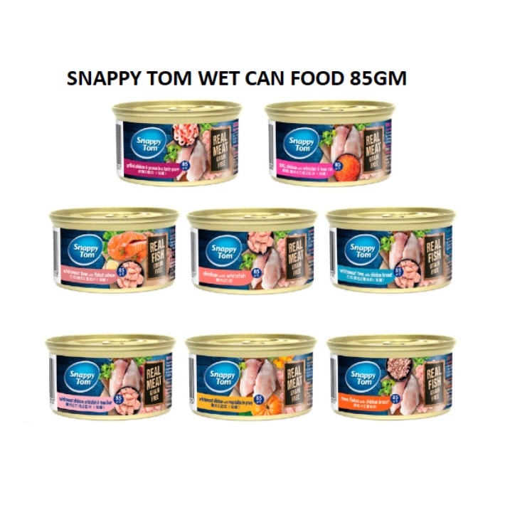 SNAPPY TOM Canned Wet Cat Food (8 FLAVORS) - 85gm | Shopee Malaysia