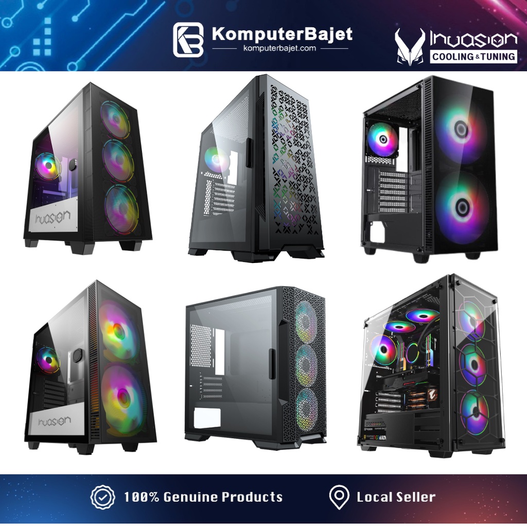 Invasion Gaming Atx Matx Casing Argb Led Fan Pc Casing Atx Case Tower