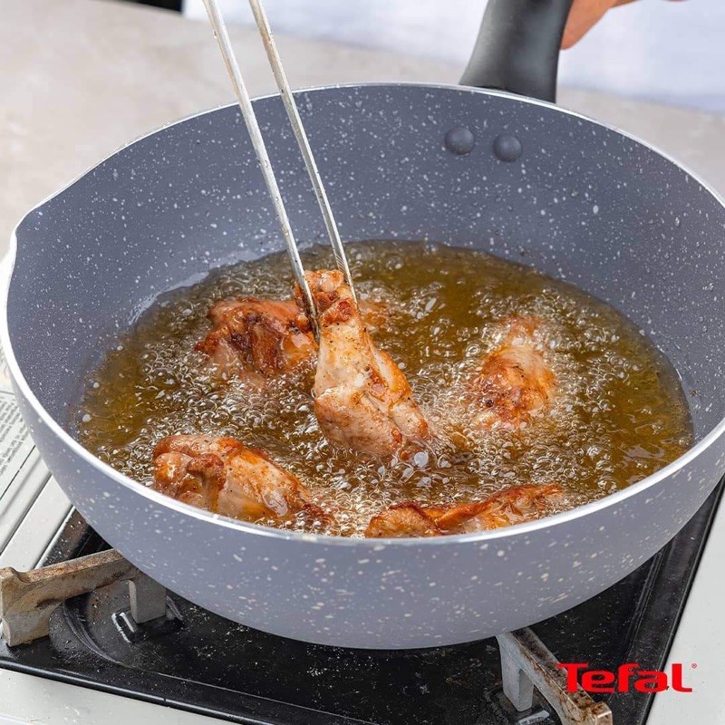 Tefal NATURA Deep Frypan (24 / 26 / 28cm) (Stone Coated) Non Stick Pan/ Kuali Salutan Batu ...