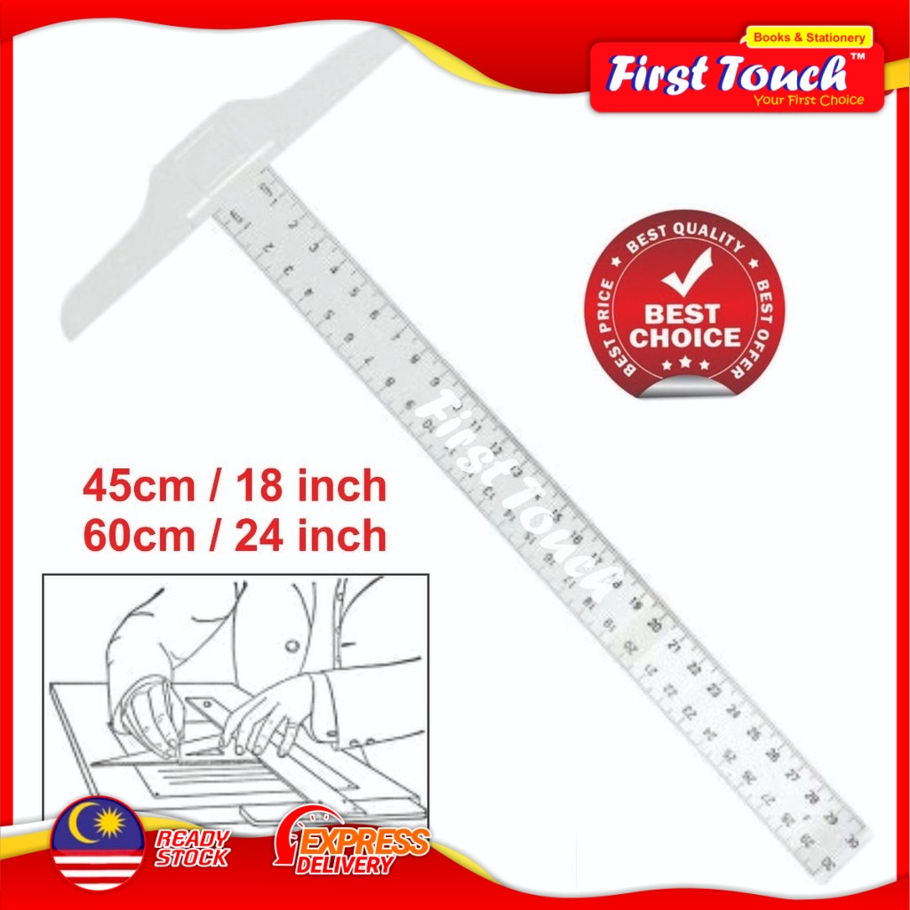 Plastic Metric Double Side T Square Ruler ( 45cm,18 inch / 60cm,24 inch ...