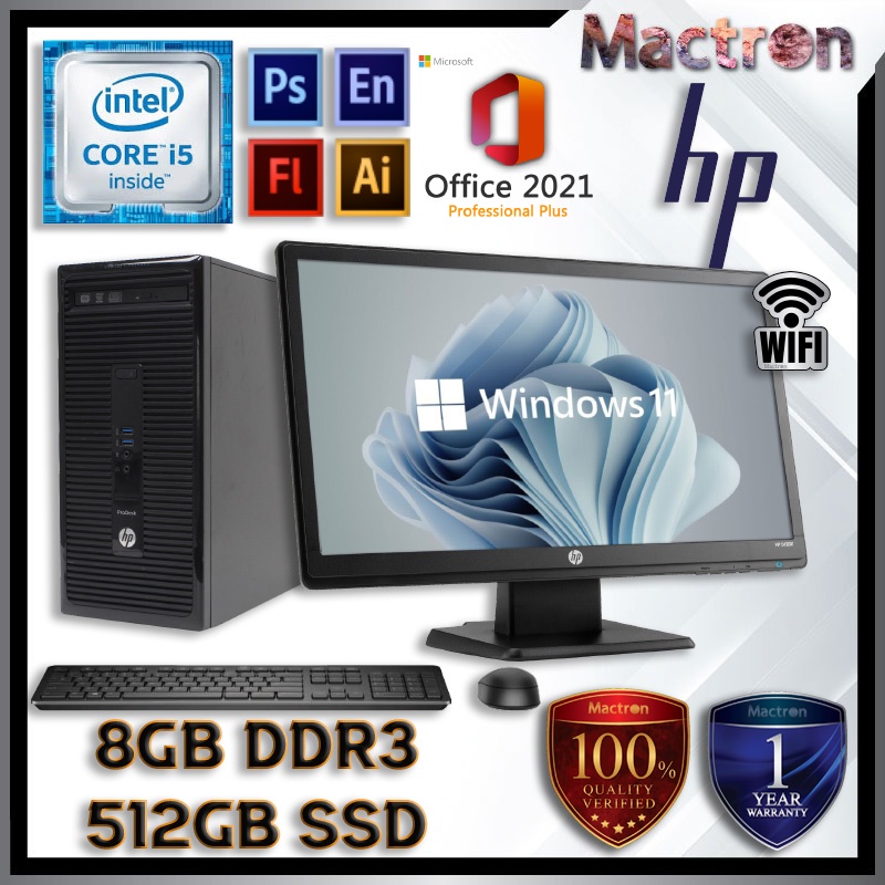 HP PRODESK 400 G2 TOWER PC DESKTOP - INTEL I5 4TH GEN / 8GB DDR3 RAM ...