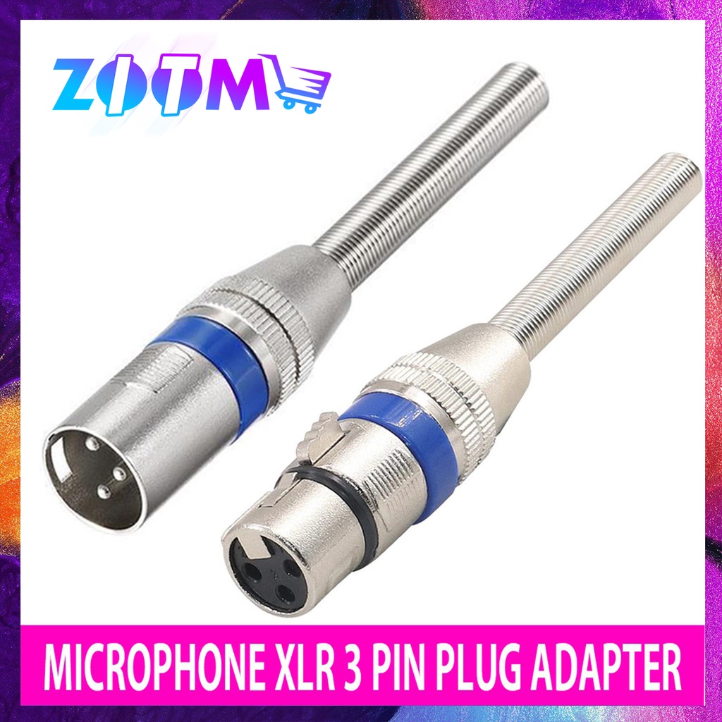 XLR 3 PIN MALE / FEMALE PLUG ADAPTER LONG SPRING MICROPHONE KTV ...
