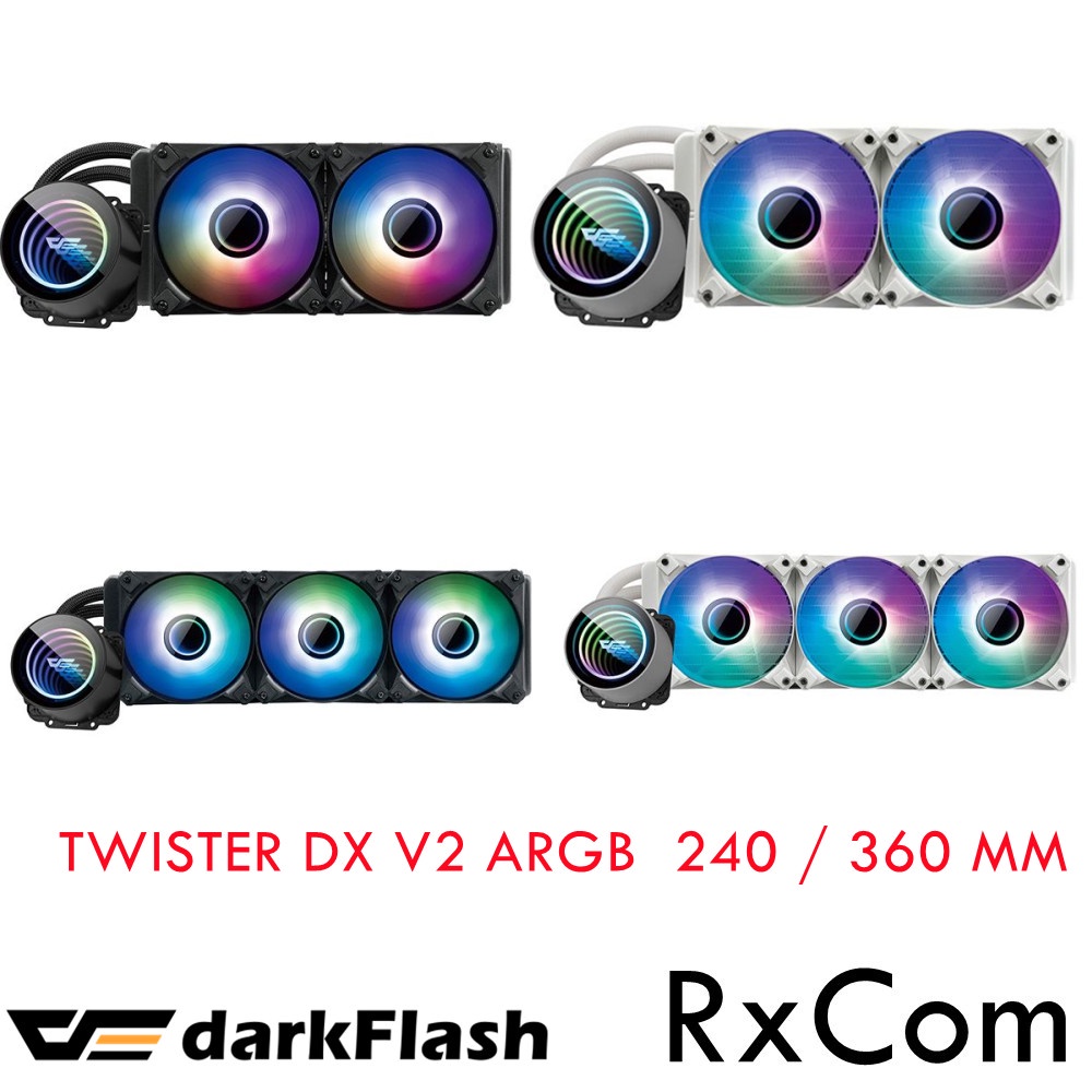 DARKFLASH TWISTER DX- 240 / 360 V2 ARGB ALL IN ONE CPU LIQUID COOLER ( BLACK / WHITE ) | Shopee ...