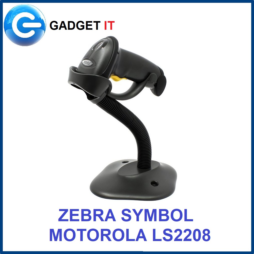 Zebra Symbol Motorola LS2208 Laser Barcode USB Scanner with Stand Zebra ...