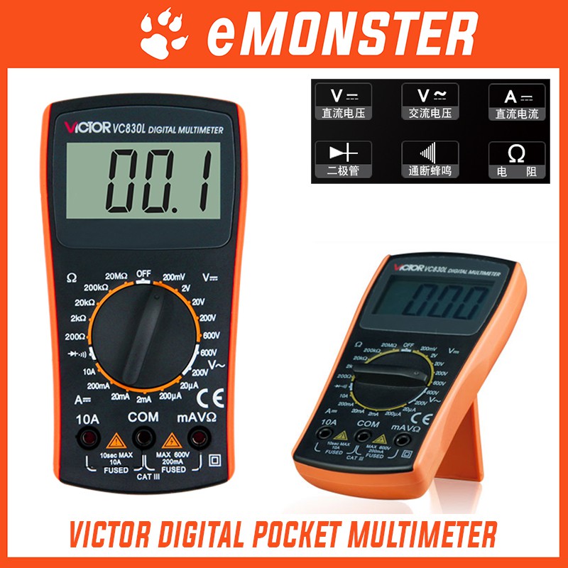 Victor VC830L Digital Pocket Multimeter meter | Shopee Malaysia