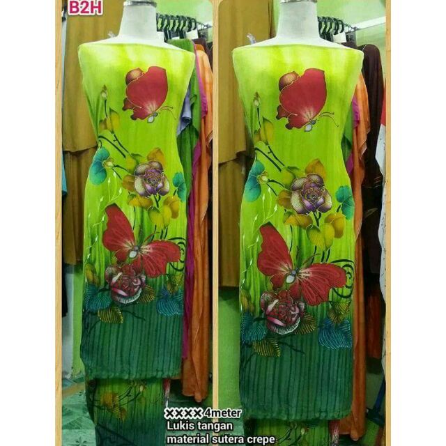 [Clearance] Batik Kelantan Sutera Crepe | Shopee Malaysia
