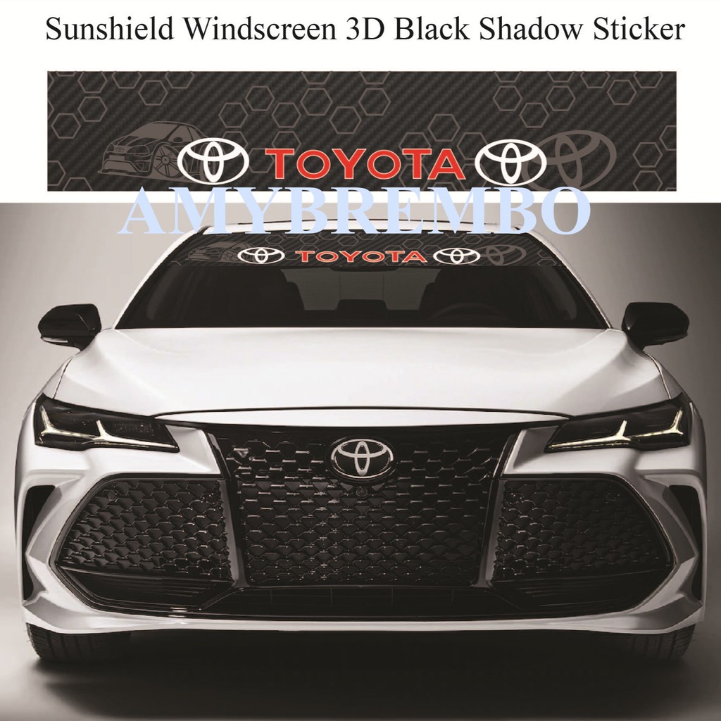 UNIVERSAL SUNSHIELD WINSCREEN 3D BLACK SHADOW CAR STICKER | Shopee Malaysia