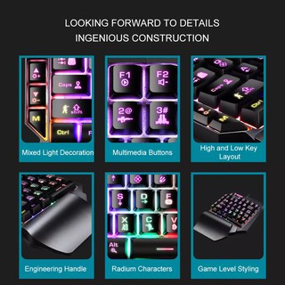 Shipadoo F6 Wired Single Handed RGB Backlight Gaming Keyboard 39 ...