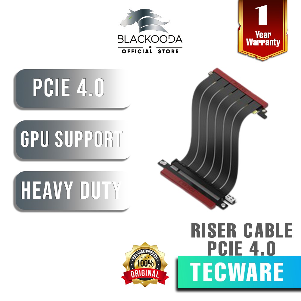 Tecware PCIE GEN 4.0 Riser Cable 20 cm (90 degree) / (180 degree) TWAC ...