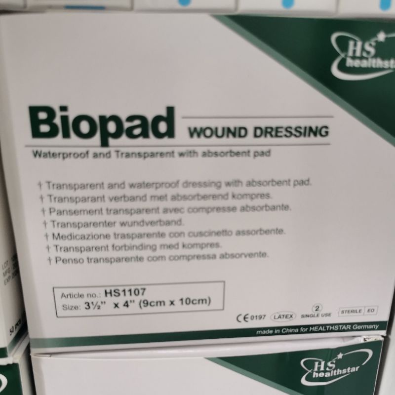 BIOPAD WOUND DRESSING 9x10cm BOX biopad wound dressing 9 x 10 cm BIO ...