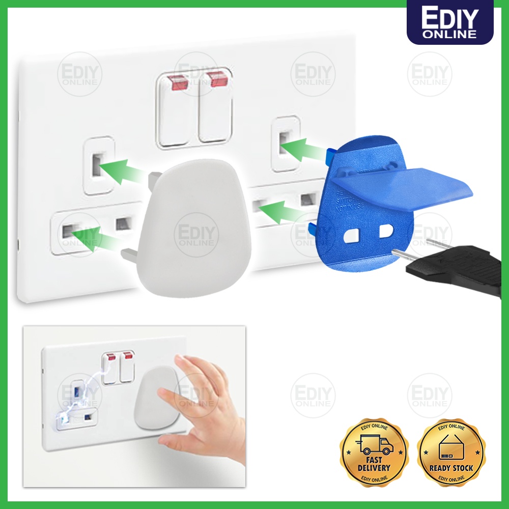 Safety 3 Pin To 2 Outlet Power Socket Cover Protector Key Plug ...