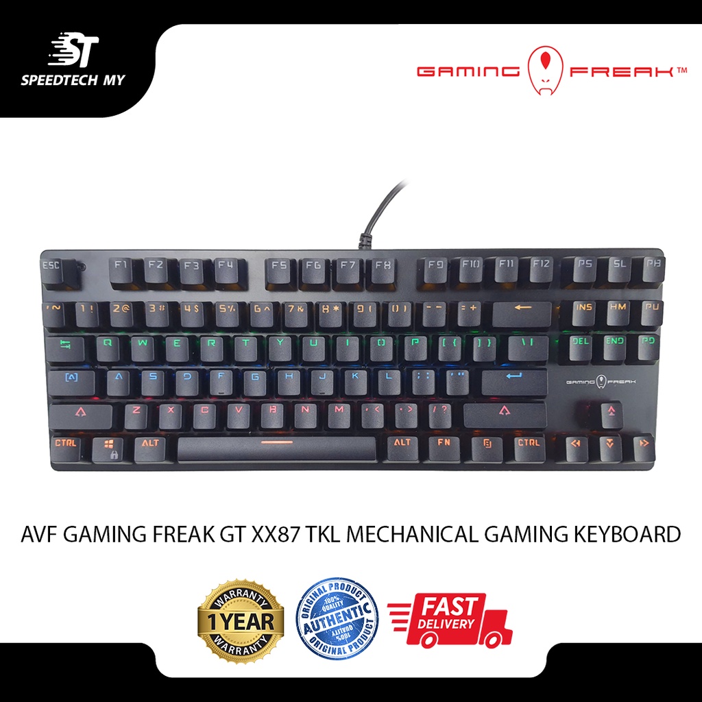 AVF GAMING FREAK GT XX87 TKL TENKEYLESS RED SWITCH MECHANICAL GAMING ...