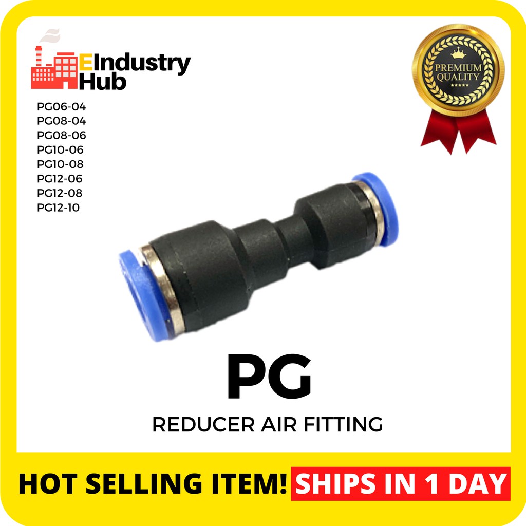 PG Pneumatic Reducer Air Fitting Reducing PG Socket Push In Lock ...