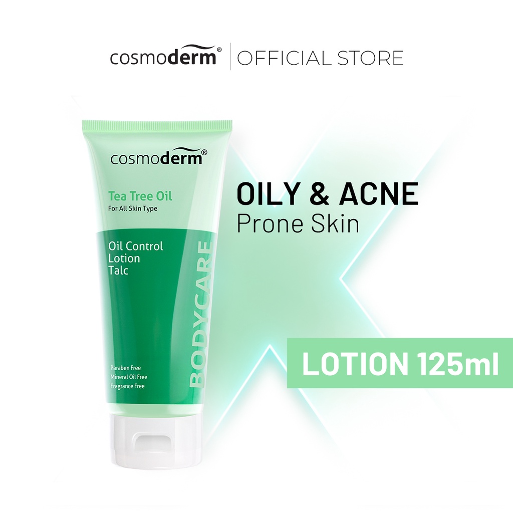 Cosmoderm Tea Tree Oil Oil Control Lotion Talc 125ml | Shopee Malaysia