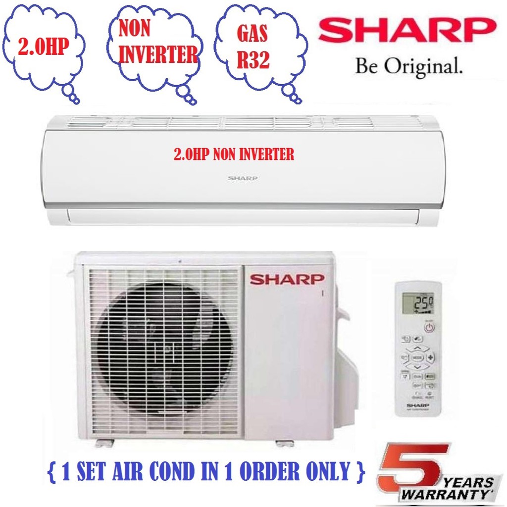 [ 2.0HP ] Sharp 2HP Non Inverter R32 Air Cond Conditioner AHA18WCD ...
