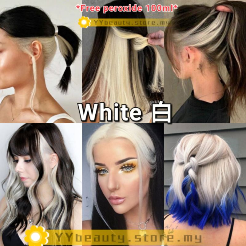 White Professional Hair Color Set 100ml Dye Hair Warna Rambut white dye ...