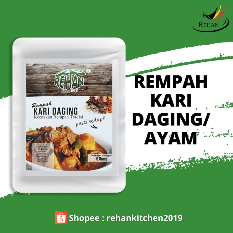 REHAN Rempah Kari Daging Curry Spices (50g) | Shopee Malaysia
