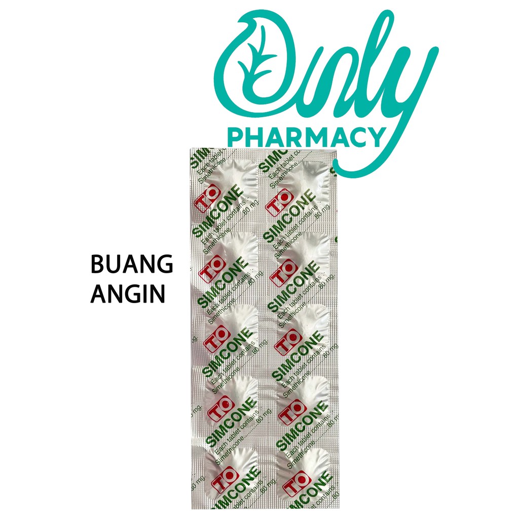 Simcone Simethicone Chewable Tablet 80mg 10's Stomach Bloated (Perut ...