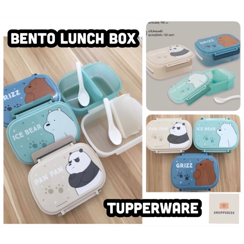 We Bare Bears Bento Lunch Box Food Container Tupperware Portable ...
