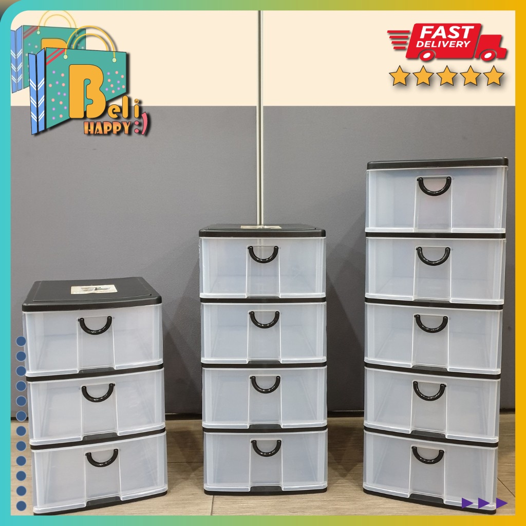 (3/4/5 Tier) A4 Size Layer Storage Cabinet Plastic Drawer Type Closet ...