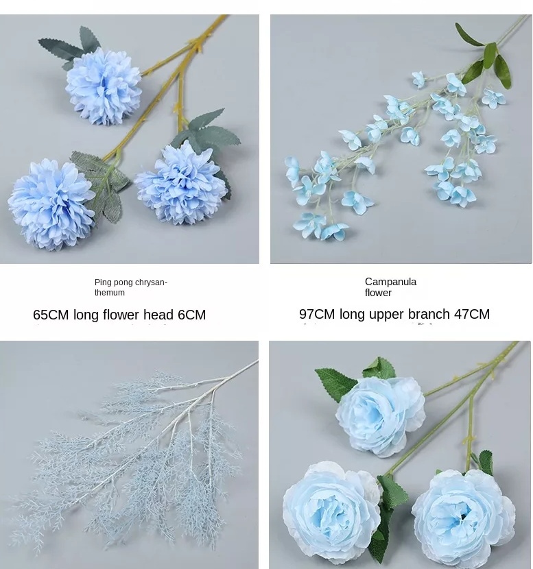 Blue series artificial flower blue simulation green blue wedding theme ...